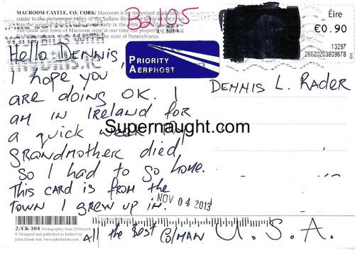 Dennis Rader Macroom Castle Card Sent to BTK | Supernaught
