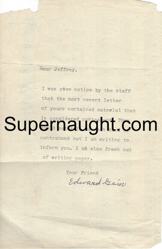 Edward Gein Letter Signed with Envelope Set | Supernaught