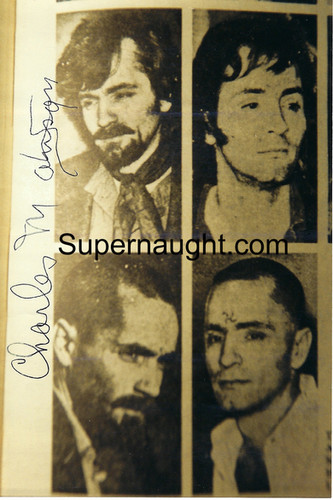 Charles Manson Autographed Photo Collage | Supernaught