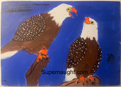 Phillip Jablonski American Eagles Painting Signed With Thumbprint ...