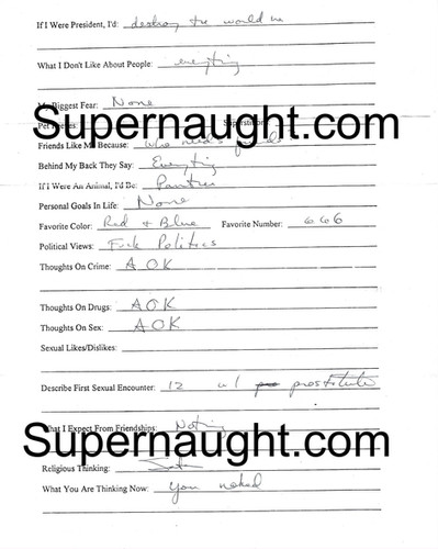 Richard Ramirez Signed Questionnaire | Supernaught