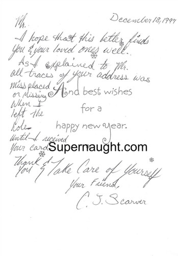 Christopher Scarver Signed Happy Holidays Card | Supernaught