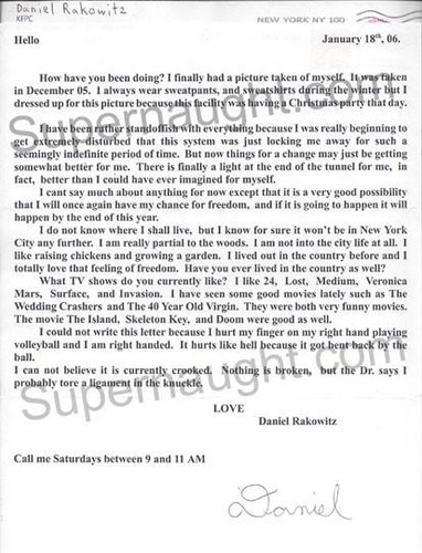 Daniel Rakowitz Letter and Envelope Set Both Signed | Supernaught