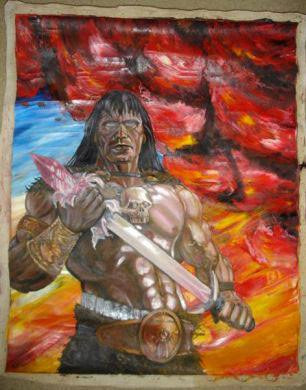 Nicolas Claux Conan the Barbarian Oil Painting Signed | Supernaught
