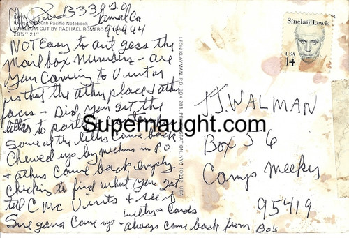 Charles Manson Autographed Postcard to TJ the Terrible Signed | Supernaught
