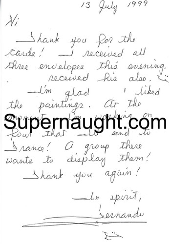 Fernando Caro Card and Envelope Both Signed | Supernaught