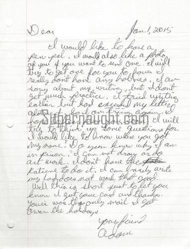 Adam Lane Prison Letter and Envelope Set Both Signed | Supernaught