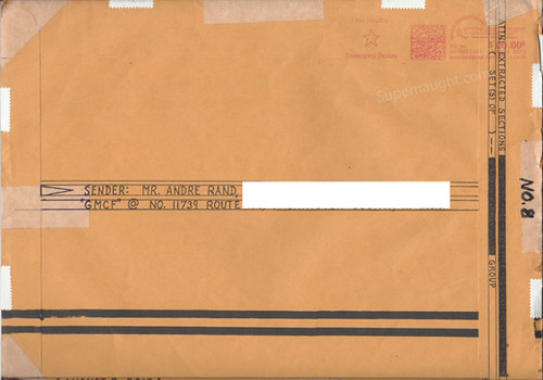 Andre Rand Paperwork with Signed Prison Envelope | Supernaught