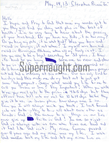 Cleophus Prince Jr. Letter And Envelope Set Both Signed | Supernaught