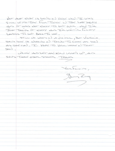 Gary Bowles Letter and Envelope Both Signed | Supernaught