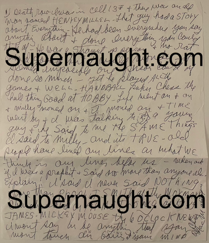 Charles Manson Handwritten Letter on Los Angeles Times Label | Supernaught