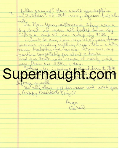 Carol Bundy Signed Letter | Supernaught