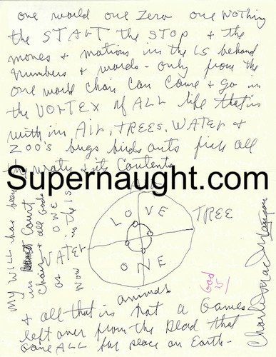 Charles Manson Letter with ATWA Illustration Signed | Supernaught