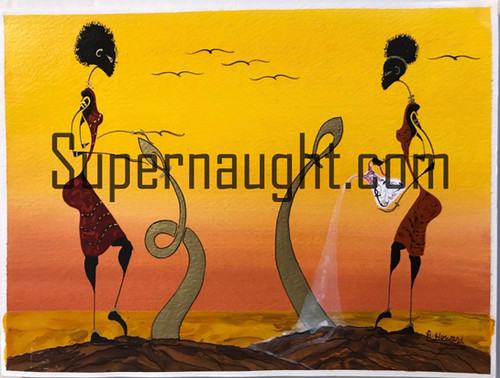 Alphonso Howard Brown Symphony Art Painting Signed