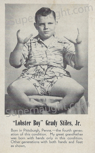 Grady Stiles Jr. Lobster Boy Signed Sideshow Pitch Card | Supernaught