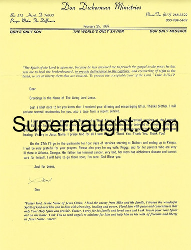 Don Dickerson Signed Letter With Envelope + 20 Inserts Son of Sam ...