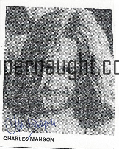 Charles Manson Black and White Signed Photo | Supernaught