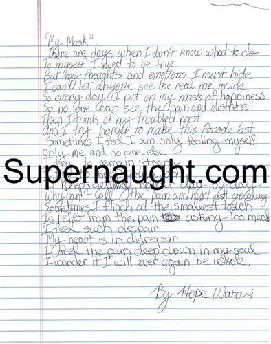 Hope Warvi My Mask Poetry Signed | Supernaught