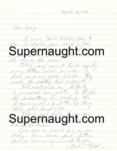 Ted Bundy March 1976 Letter Signed with Envelope | Supernaught