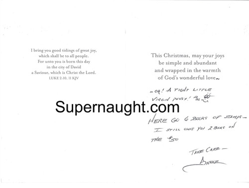 Bobby Ray Gilbert Christmas Card and Envelope Set Both Signed | Supernaught