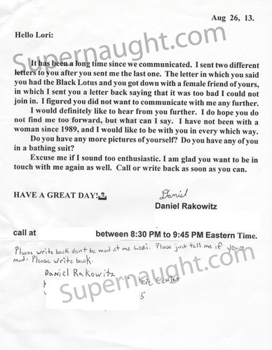 Daniel Rakowitz Letter and Envelope Set Both Signed | Supernaught