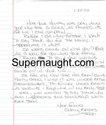 Shelly Brooks Letter and Envelope Set Both Signed | Supernaught