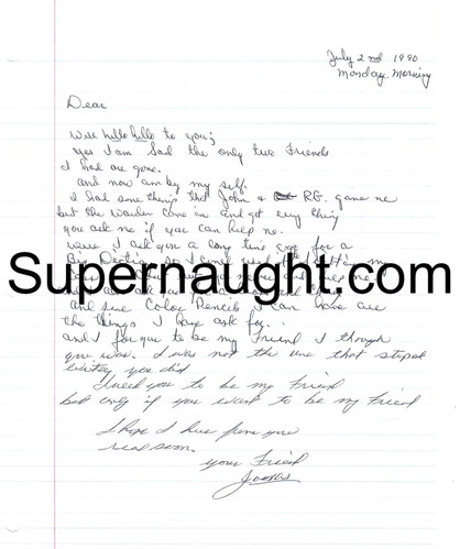 Jonas Whitmore Letter and Envelope Set Both Signed | Supernaught