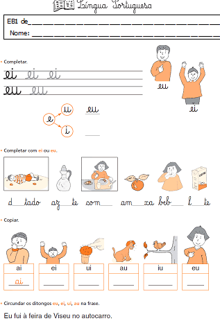 Ditongos eu ei eia | milrecursos