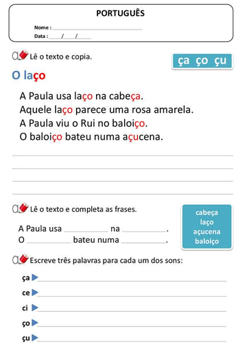 ce ci ça ço çu | milrecursos