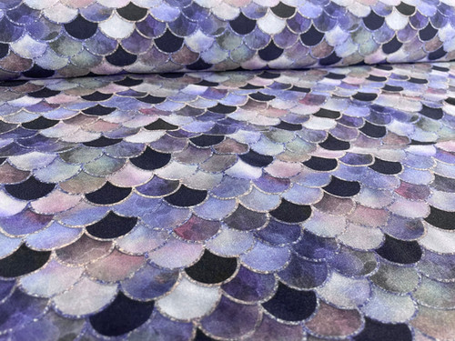 EXCLUSIVE Purple Mermaid Scales - Polyester Lycra | Knighton Fabrics