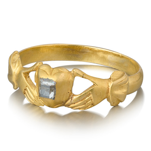 Diamond set gold betrothal ring. Dutch, mid 17th century ...