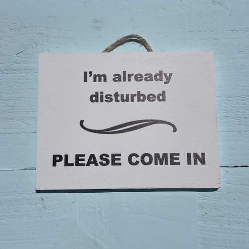 I'm Already Disturbed - Funny Signs | Welcome Sign For Front Porch ...