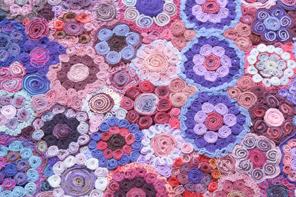 standing wool rugs, confetti rugs, shirred rugs