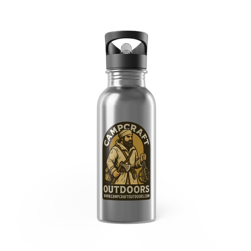 Outdoors Stainless Steel Water Bottle (20oz) — Campcraft Logo with ...