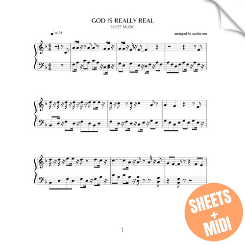God Is Really Real (SHEET MUSIC & MIDI) | Sachin Sen