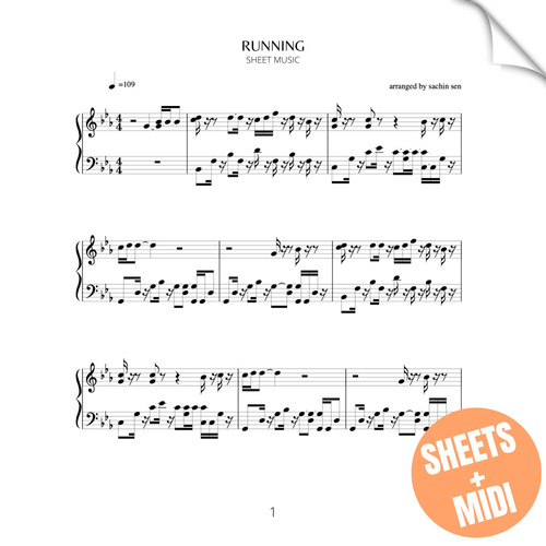 Running (SHEET MUSIC & MIDI) | Sachin Sen