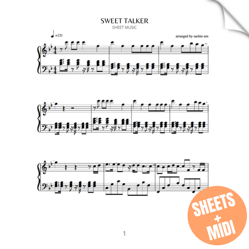 Sweet Talker (SHEET MUSIC & MIDI) | Sachin Sen