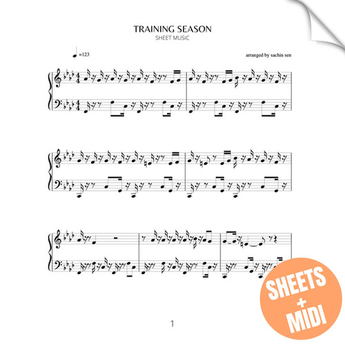 Training Season (SHEET MUSIC & MIDI) | Sachin Sen