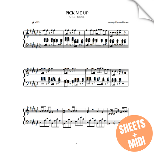Pick Me Up (SHEET MUSIC & MIDI) | Sachin Sen