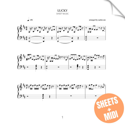 Lucky (SHEET MUSIC & MIDI)S | Sachin Sen