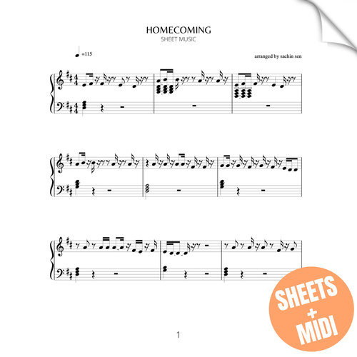 Homecoming (SHEET MUSIC & MIDI) | Sachin Sen