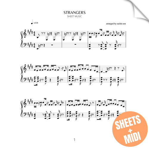 Strangers (SHEET MUSIC & MIDI) | Sachin Sen
