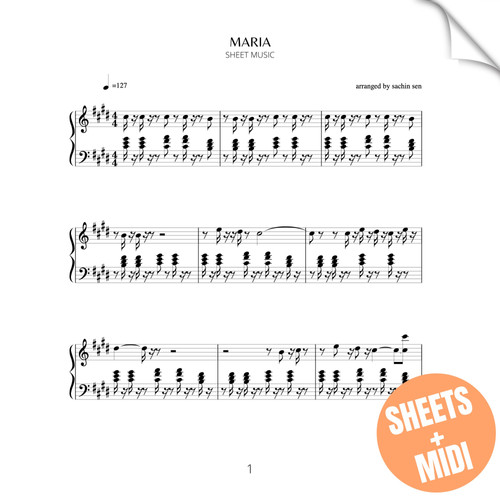 Maria (SHEET MUSIC & MIDI) | Sachin Sen