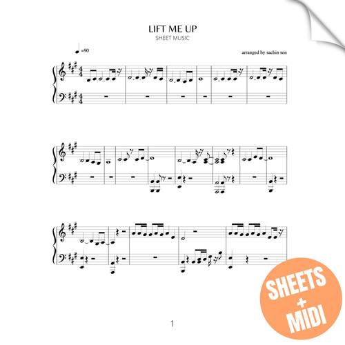 Lift Me Up (SHEET MUSIC & MIDI) | Sachin Sen