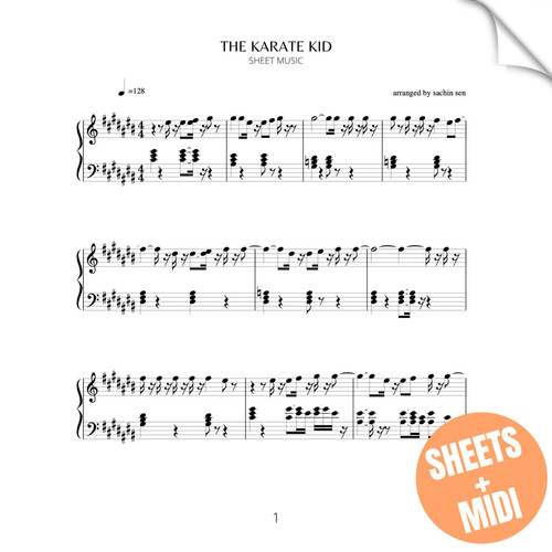 The Karate Kid (SHEET MUSIC & MIDI) | Sachin Sen