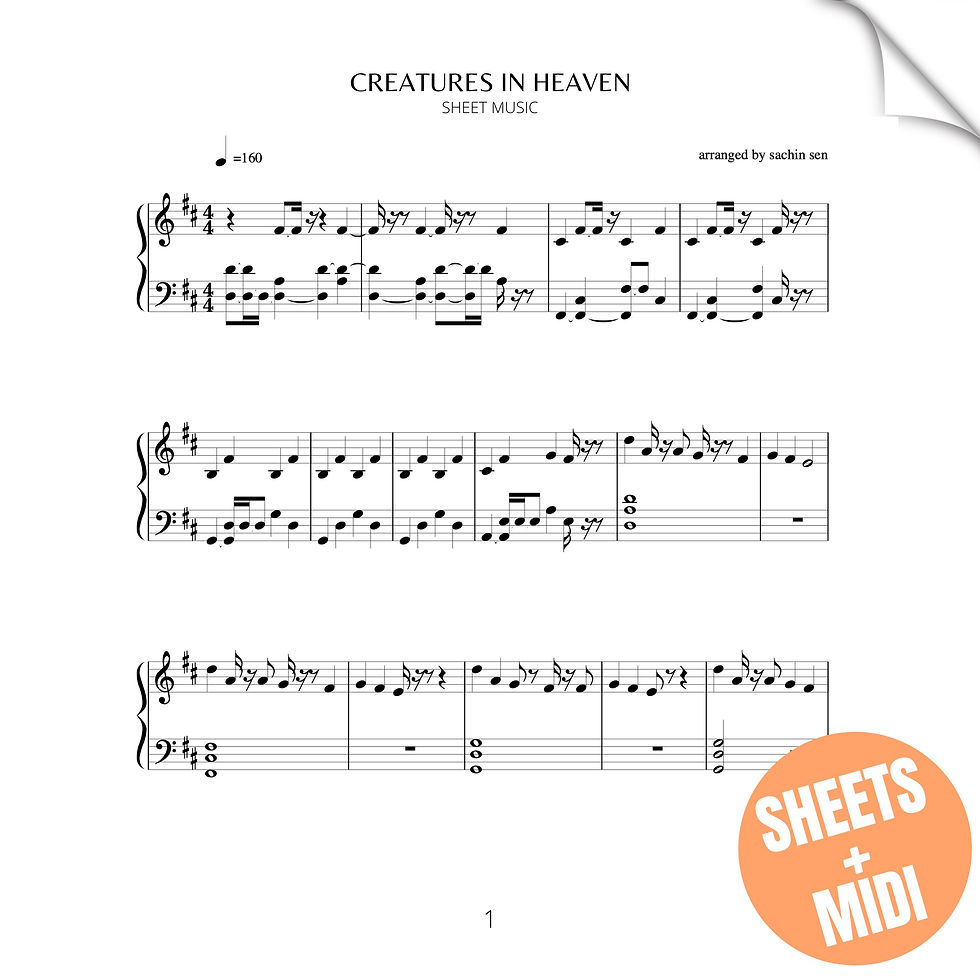 Creatures in Heaven (SHEET MUSIC & MIDI) | Sachin Sen
