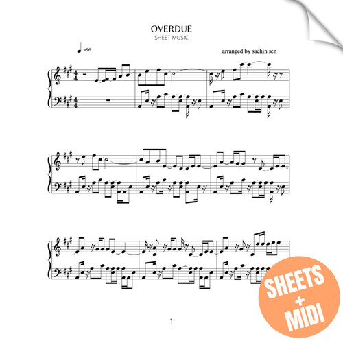 Overdue (SHEET MUSIC & MIDI) | Sachin Sen