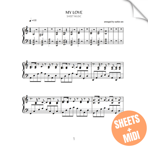 My Love (SHEET MUSIC & MIDI) | Sachin Sen