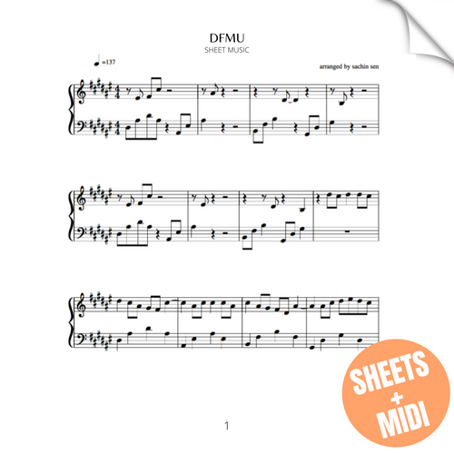 DFMU (SHEET MUSIC & MIDI) | Sachin Sen