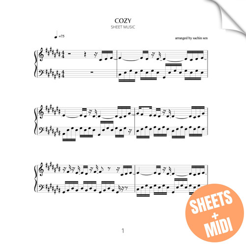 Cozy (SHEET MUSIC & MIDI) | Sachin Sen